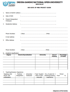 IGNOU MCOM Project for MCOP 001 – Topics, Synopsis & Sample